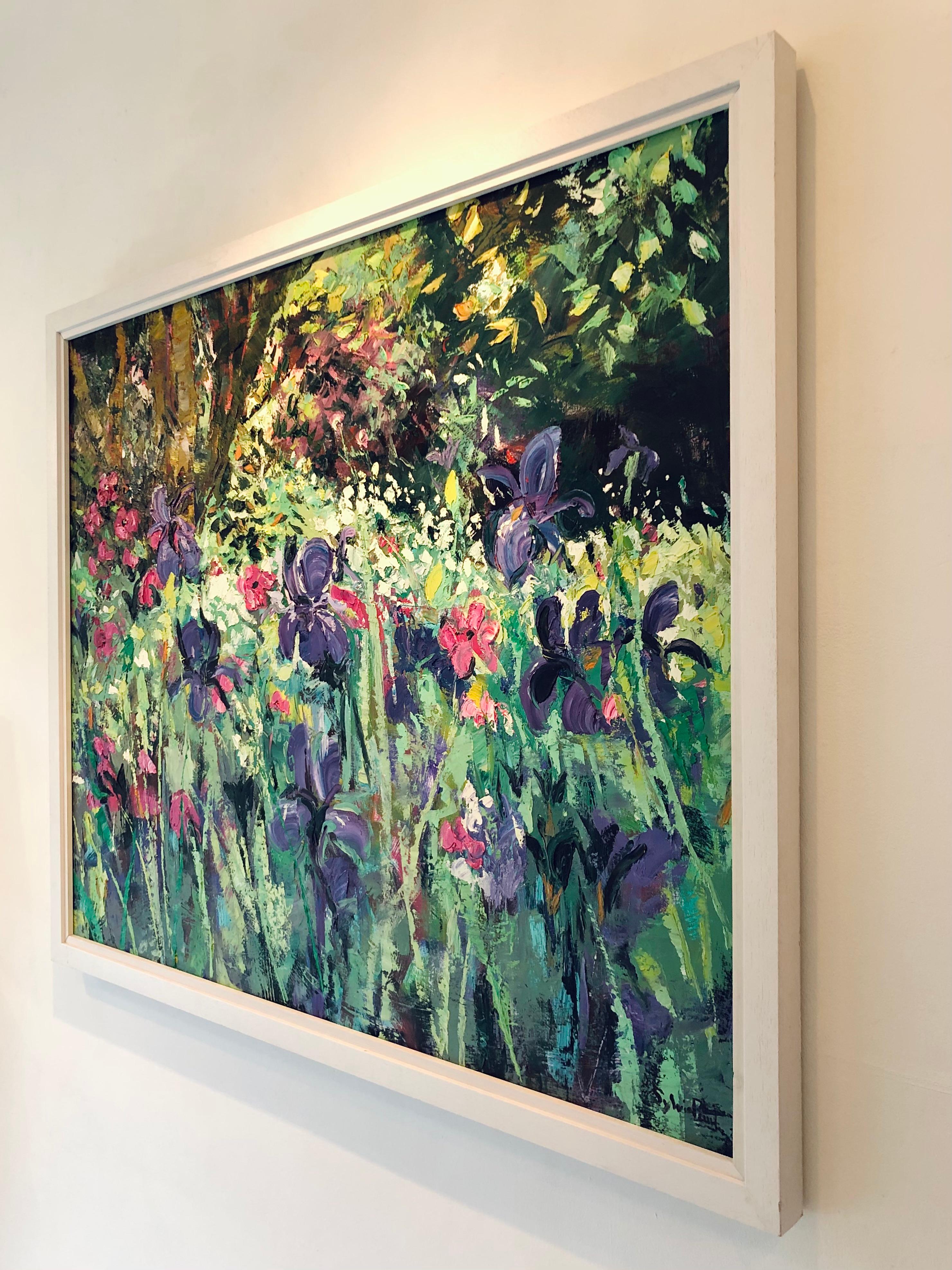 Sylvia Paul - Iris Garden - abstract Landscape floral impasto artwork ...