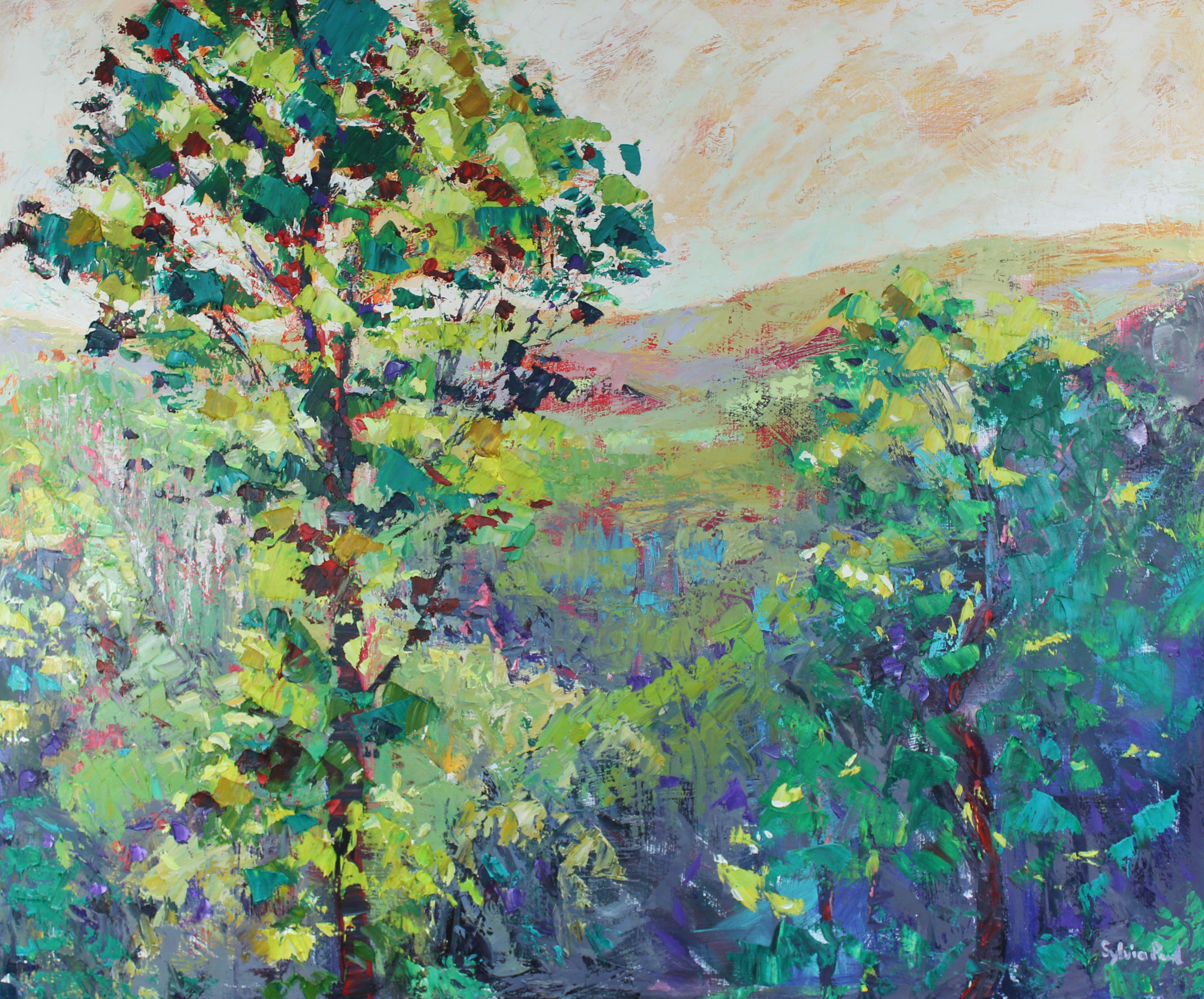Sylvia Paul - Spring light in the forest original abstract landscape ...