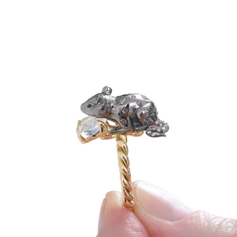 Sylvie Corbelin, Gold and Silver Mouse Ring at 1stDibs