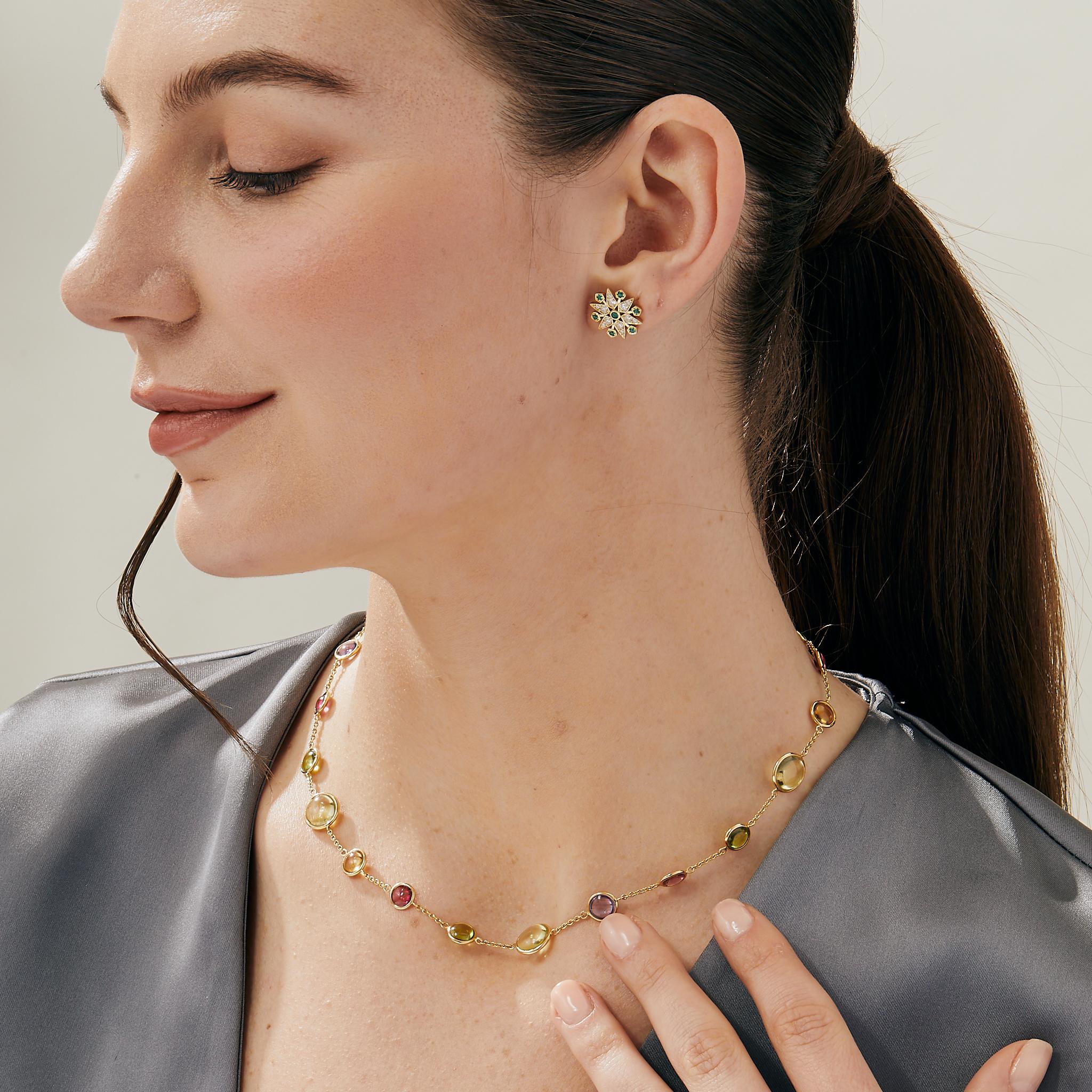 Syna Multi-Color Chakra Yellow Gold Necklace For Sale at 1stDibs | gold ...