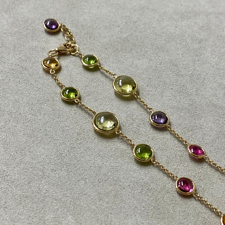 Syna Multi-Color Chakra Yellow Gold Necklace For Sale at 1stDibs | gold ...