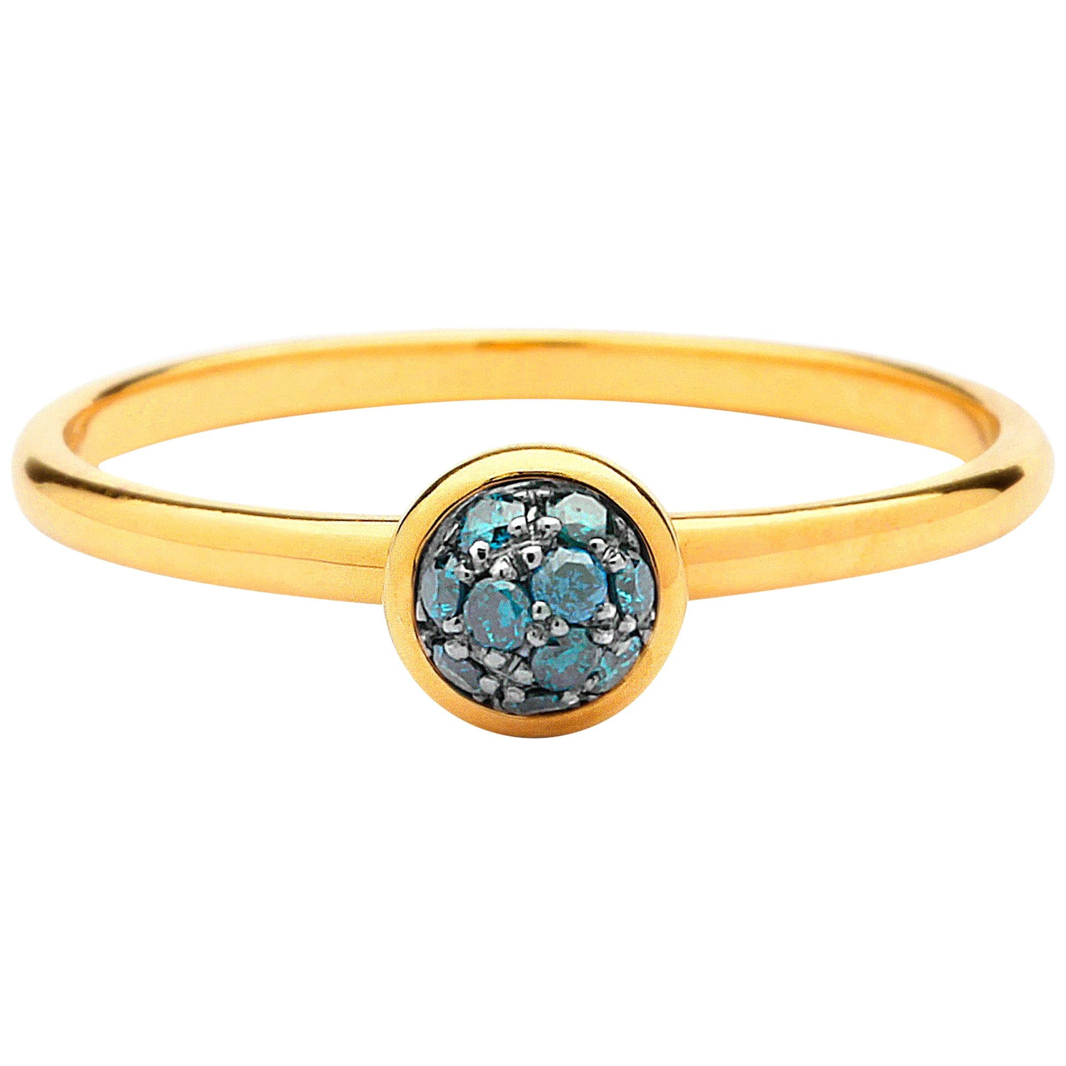 Syna Yellow Gold Mini Diamond Pave Ring For Sale at 1stDibs