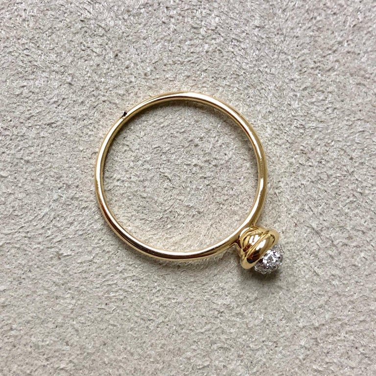 Syna Yellow Gold Mini Diamond Pave Ring For Sale at 1stdibs