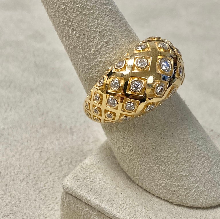 Syna Yellow Gold Mogul Ring with Champagne Diamonds For Sale at 1stDibs