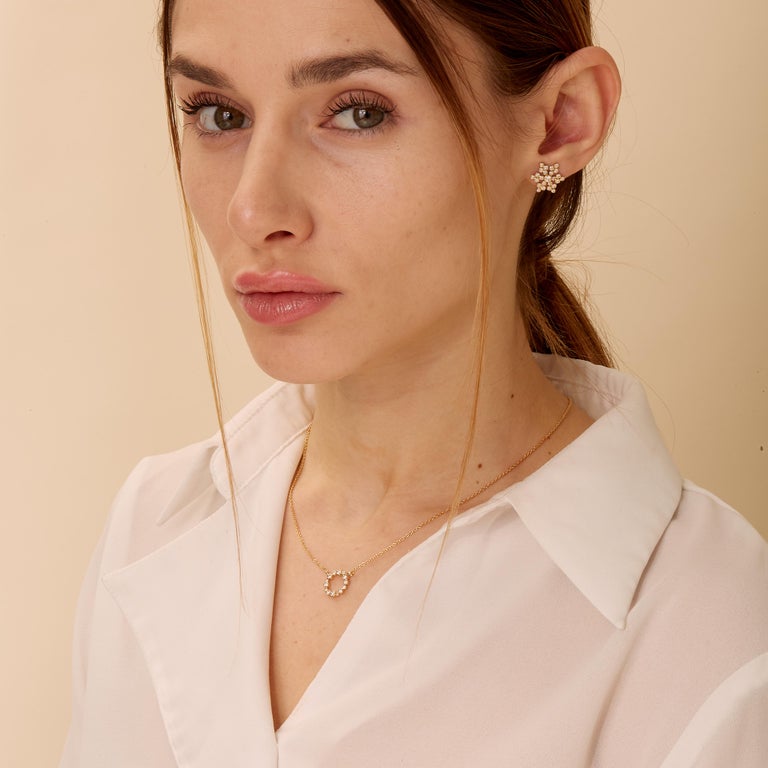 Syna Yellow Gold Necklace with Champagne Diamonds For Sale at 1stDibs