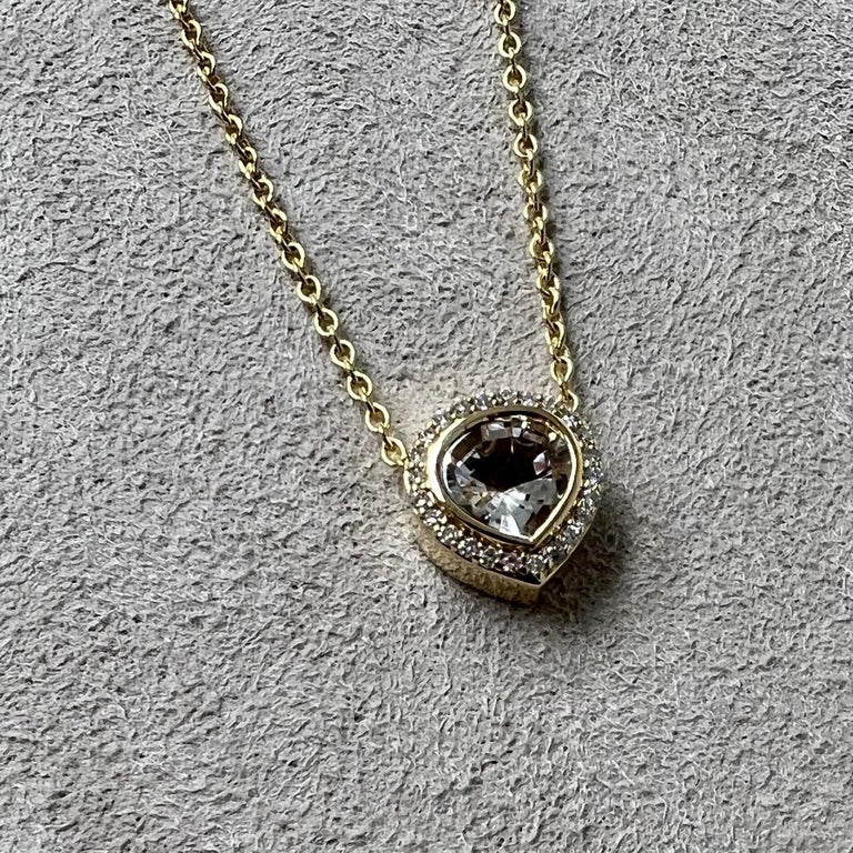 Syna Yellow Gold Rock Crystal and Champagne Diamonds Necklace For Sale ...