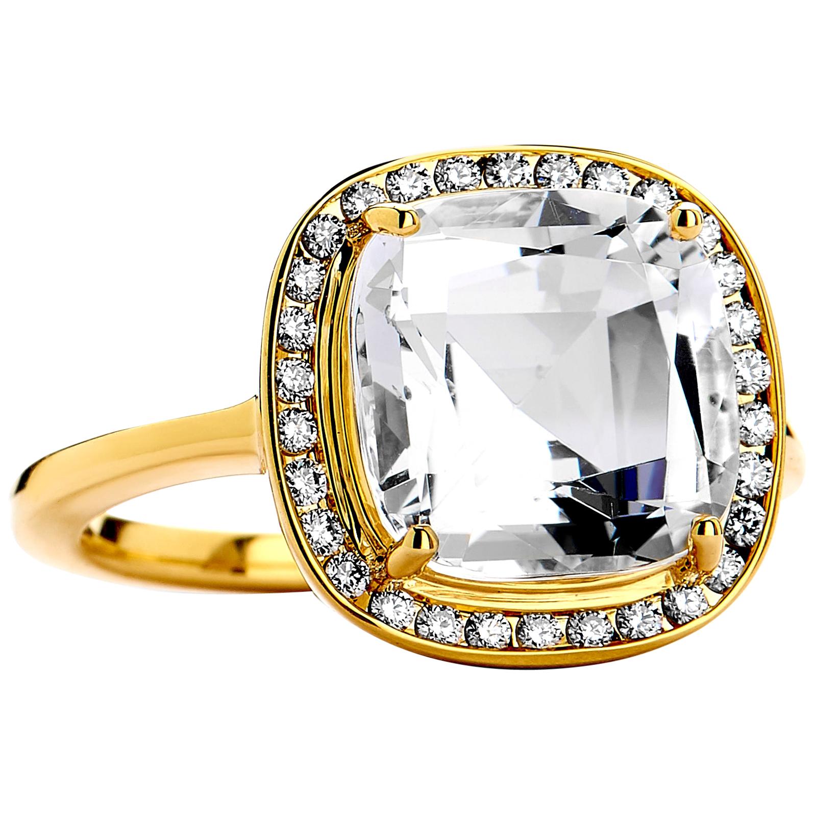 POMELLATO Gold, Rock Crystal, Ruby and Diamond Ring at 1stDibs