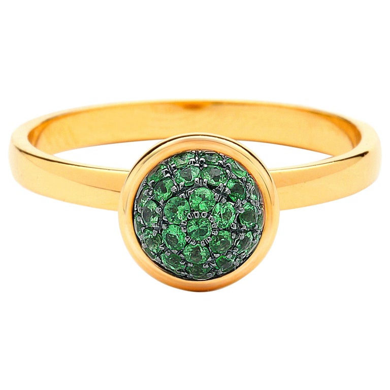 Syna Yellow Gold Small Tsavorite Pave Ring For Sale (Free Shipping) at ...