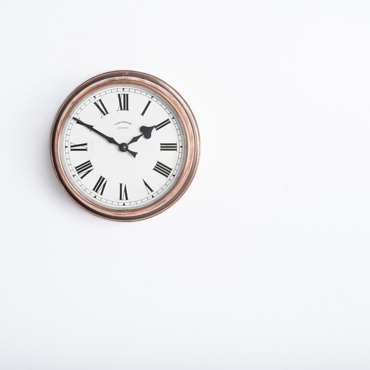 Synchronome Vintage Industrial Copper Case Wall Clock at 1stDibs