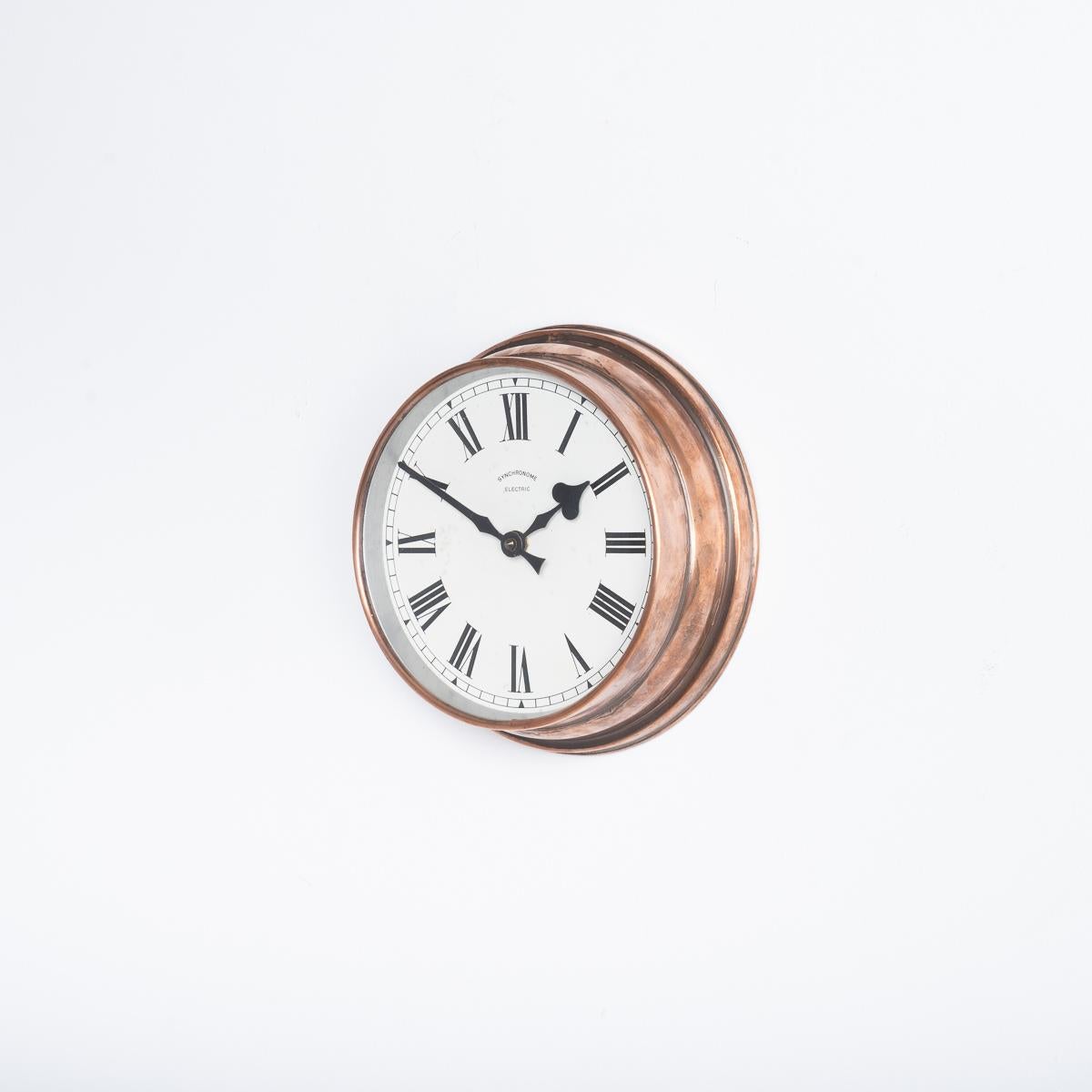 Synchronome Vintage Industrial Copper Case Wall Clock at 1stDibs