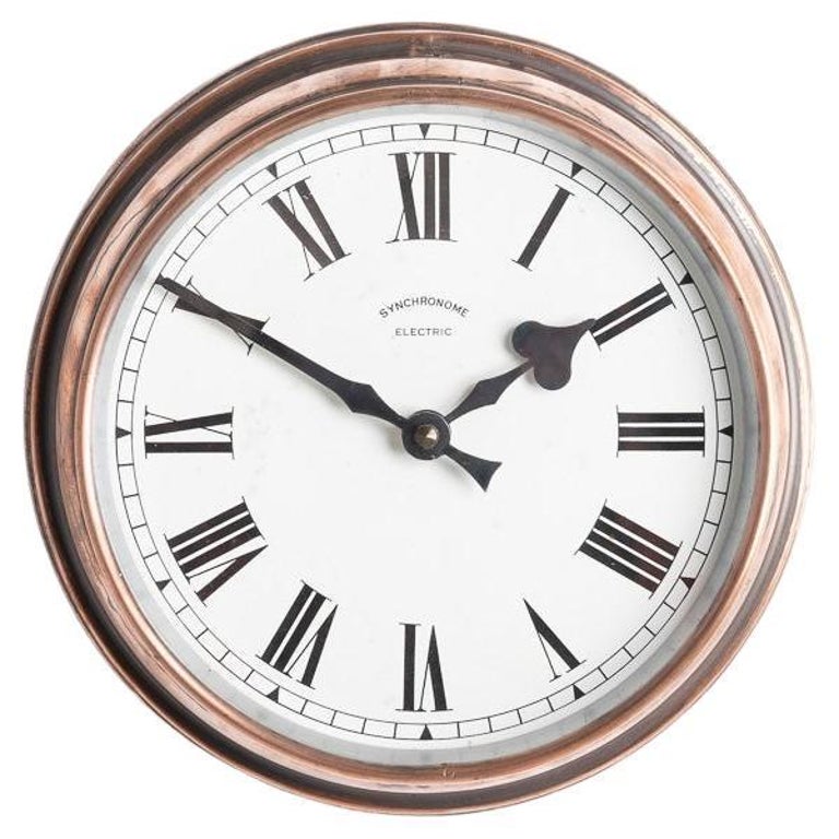Synchronome Vintage Industrial Copper Case Wall Clock at 1stDibs