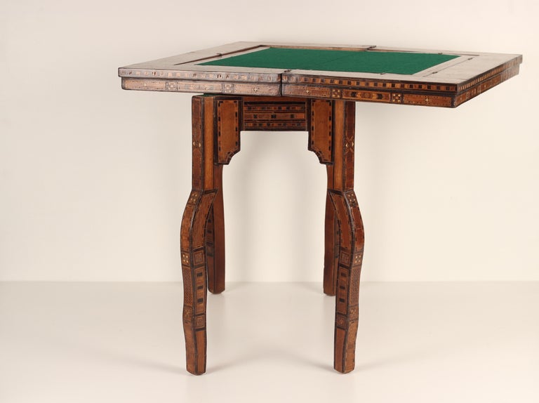 Boho Chic Style Syrian 20th Century Artesian Inlaid Veneer Games Table ...