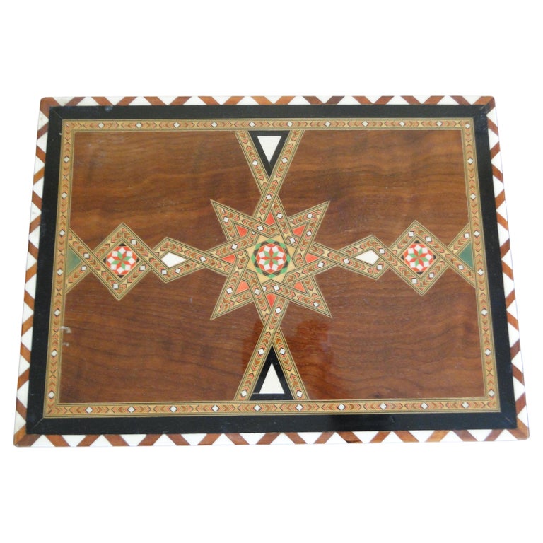 Syrian Inlaid Mosaic Chess Wooden Game Board Box For Sale at 1stDibs