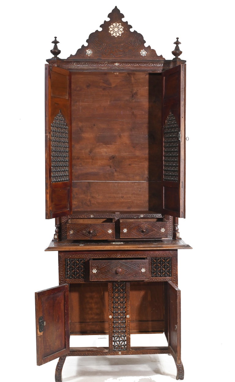 Syrian Inlay Cabinet Bookcase Damascan Islamic Interiors, 1880 For Sale ...