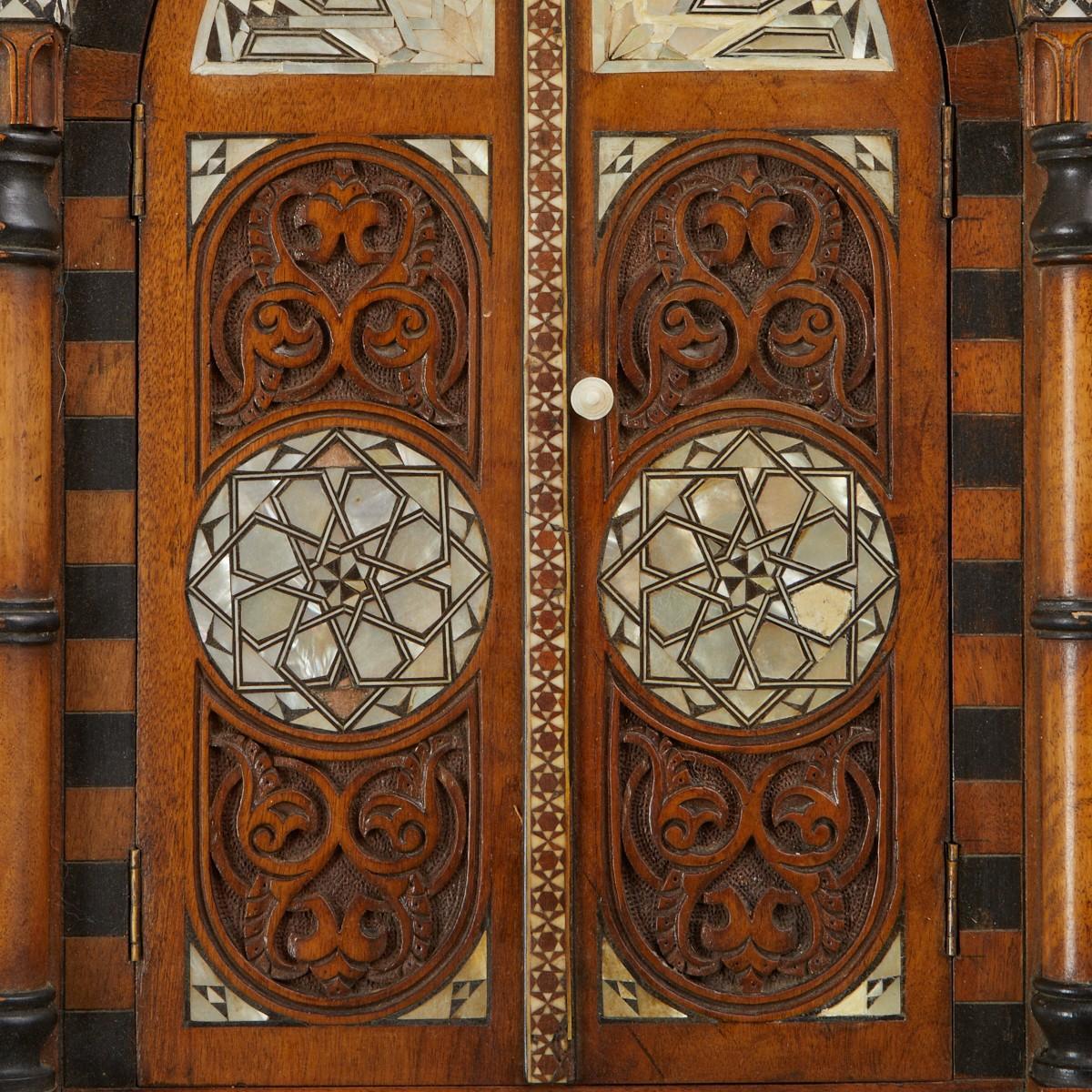 Syrian Mother of Pearl Inlaid Wall Cabinet For Sale at 1stDibs