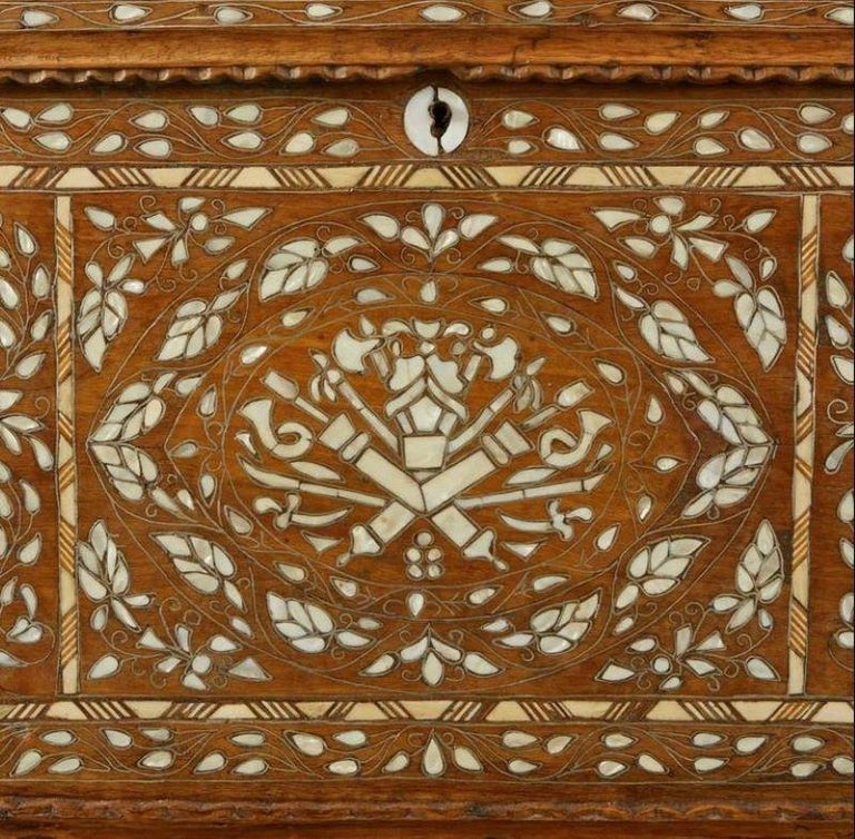 Syrian Mother of Pearl Inlaid Wedding Chest For Sale at 1stDibs