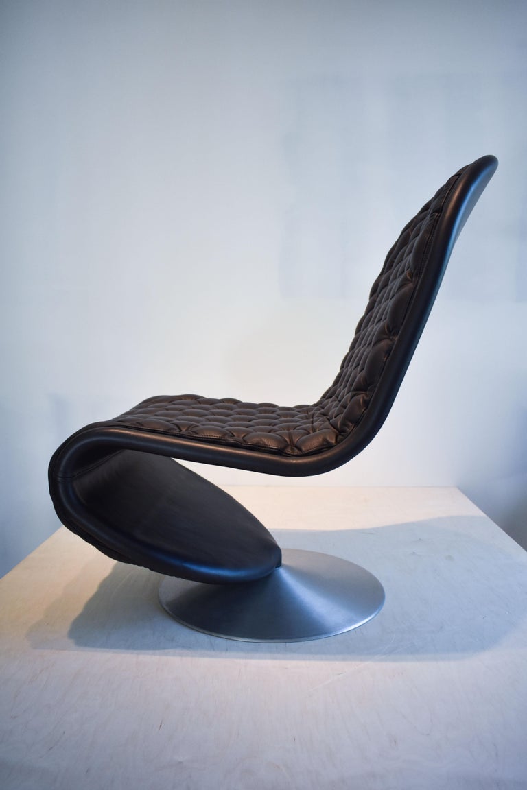 System 1-2-3 Lounge Deluxe by Verner Panton with Dark Brown Leather For ...