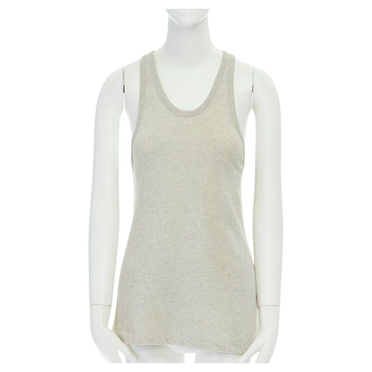 T BY ALEXANDER WANG grey terry cloth cotton racer back tank top S For ...