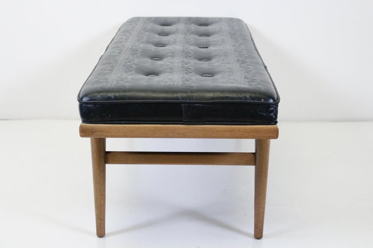 T. H. Robsjohn-Gibbings Bleached Mahogany Button Tufted Bench, 1950's ...