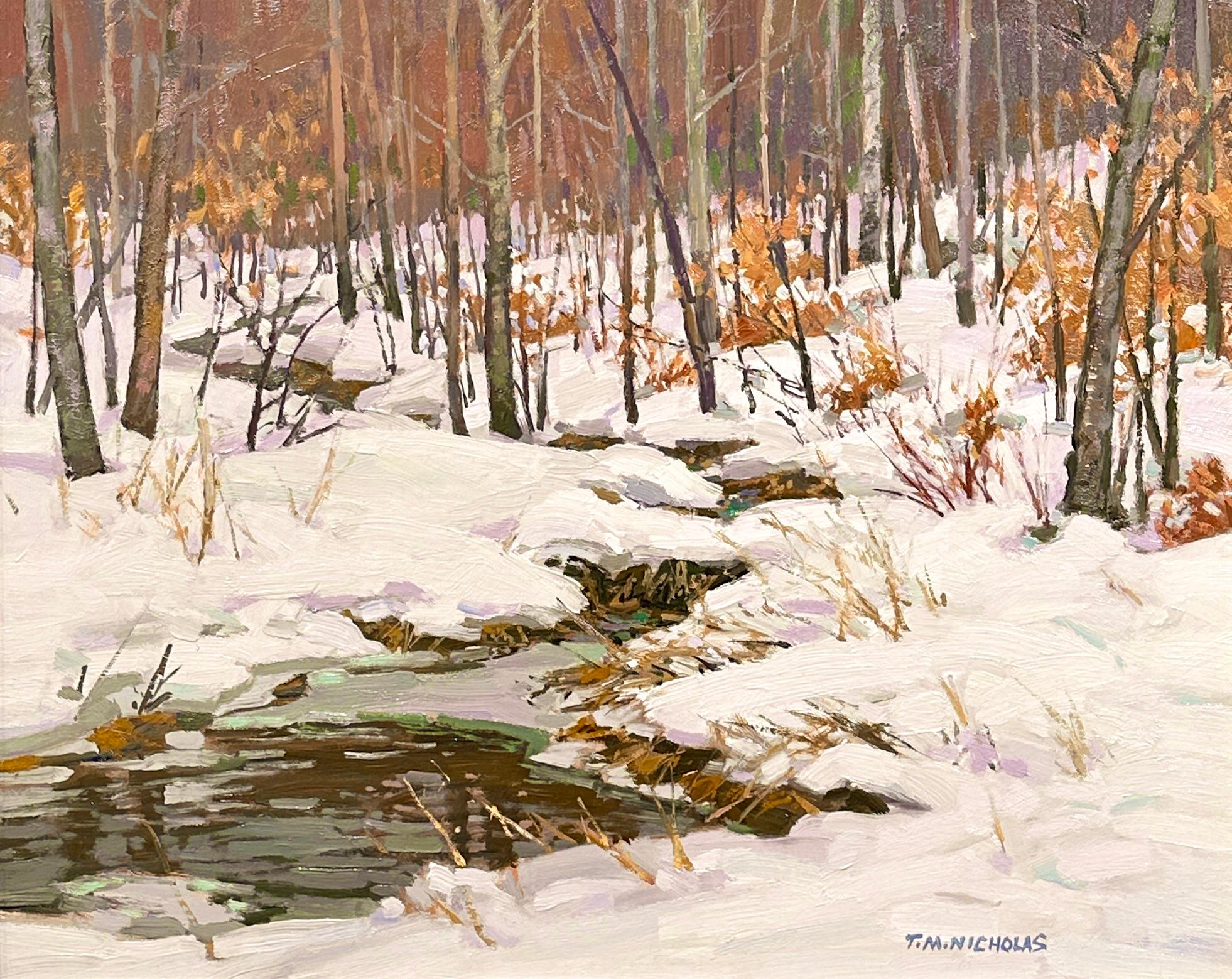 T.M. Nicholas - "Brook Through the Woods" by T.M. Nicholas Snowy ...