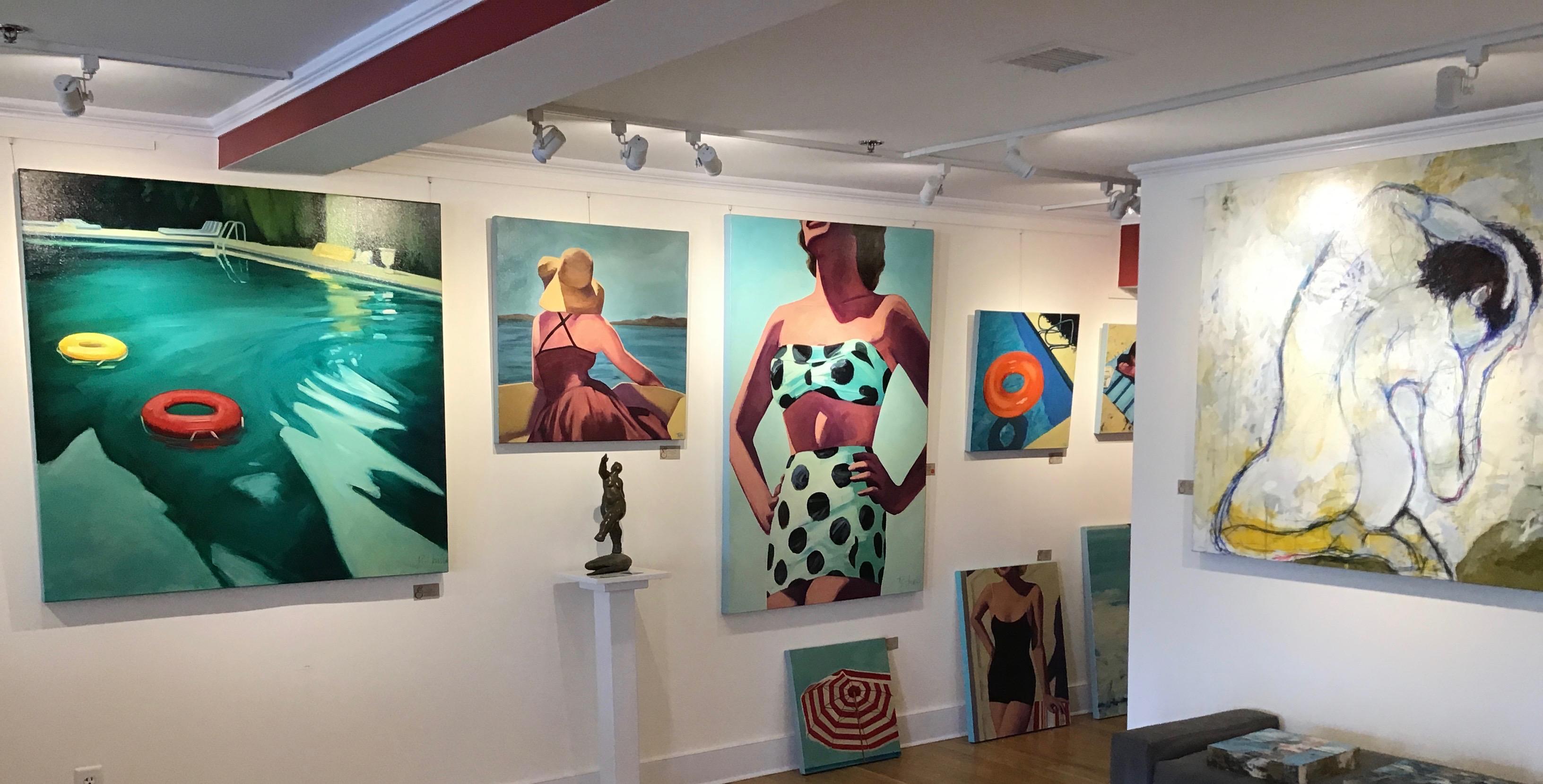 T.S. Harris - "Pool Floaty" Bright Orange Toy Floating in Deep End of ...