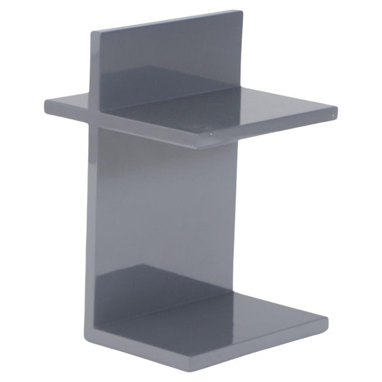 "T" Slate Grey Lacquered Side Table Designed by Maximilian Eicke for Max ID NY For Sale at 1stDibs