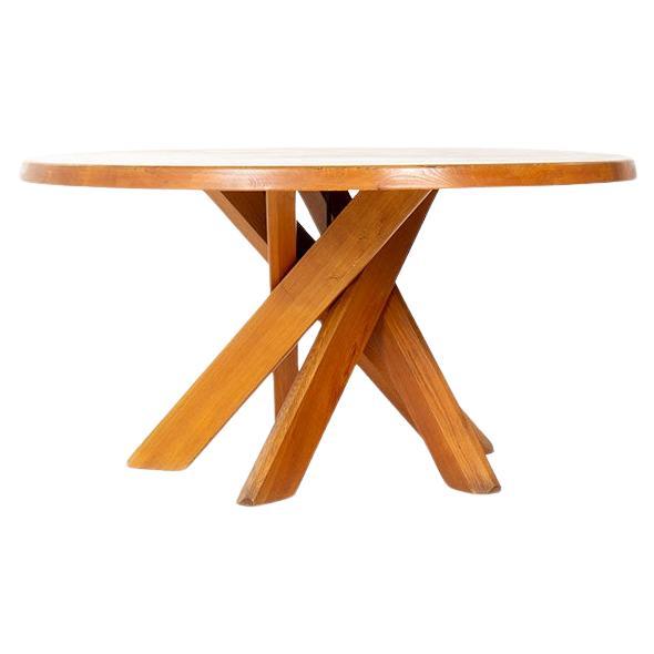 Early Pierre Chapo 'T21D' Dining Table in Solid Elm For Sale at 1stDibs