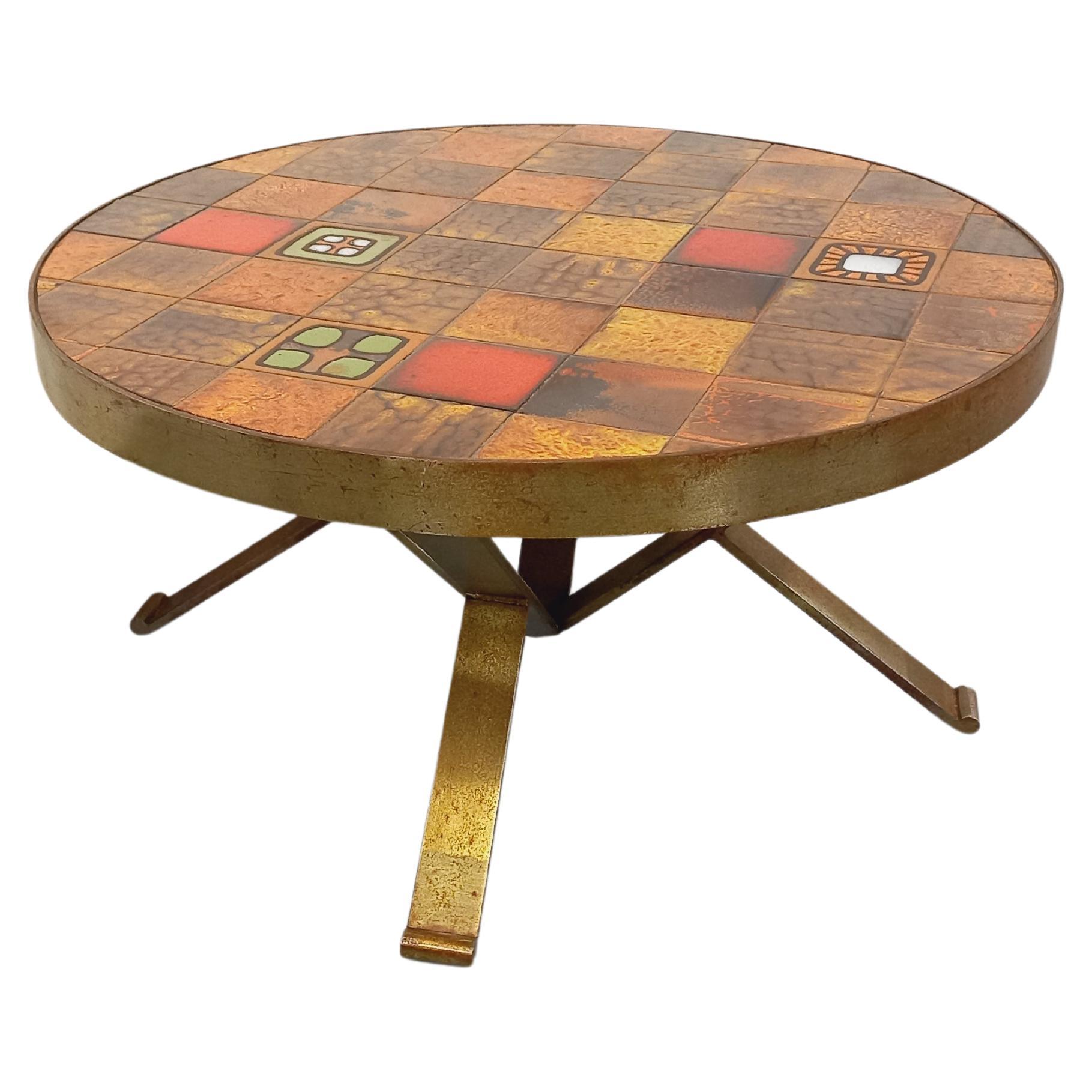 Table basse ronde vintage de Jean Gregorieff pour Roche Bobois des ...