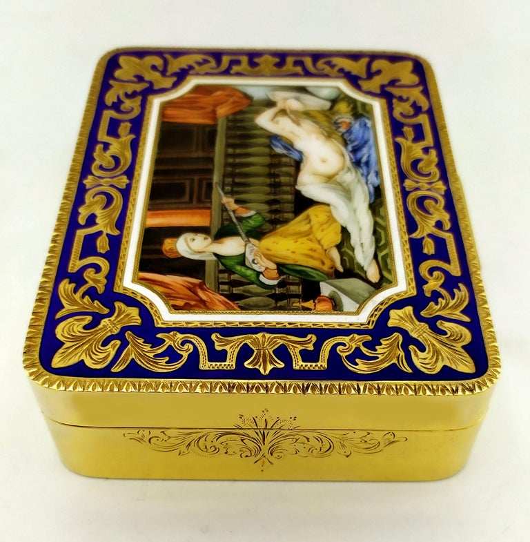 Table Box Hand-Engraved Frame and Miniature Sterling Silver Salimbeni ...