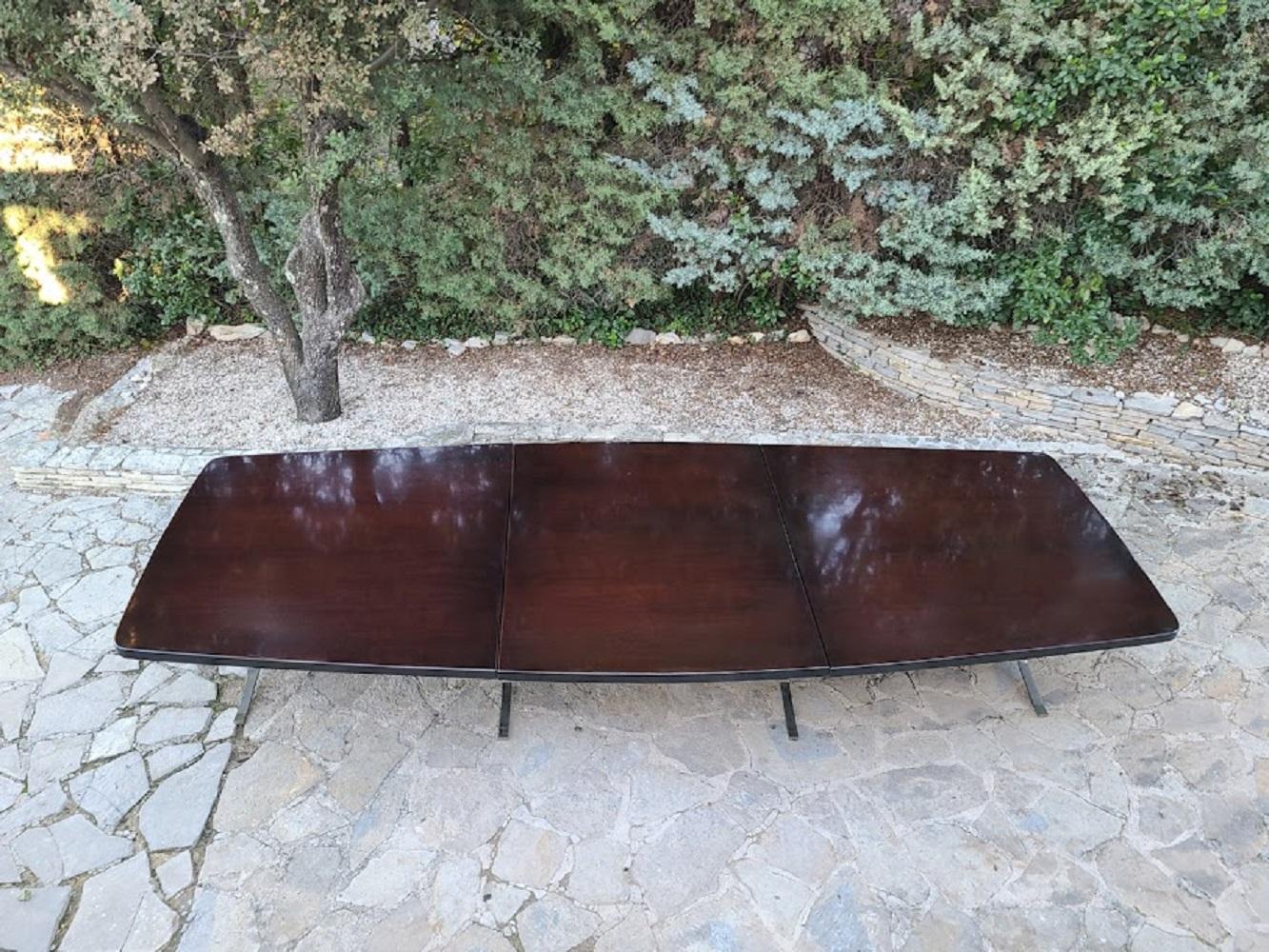 Table De Conférence Vintage Palissandre Acier Gianni Moscatelli ...