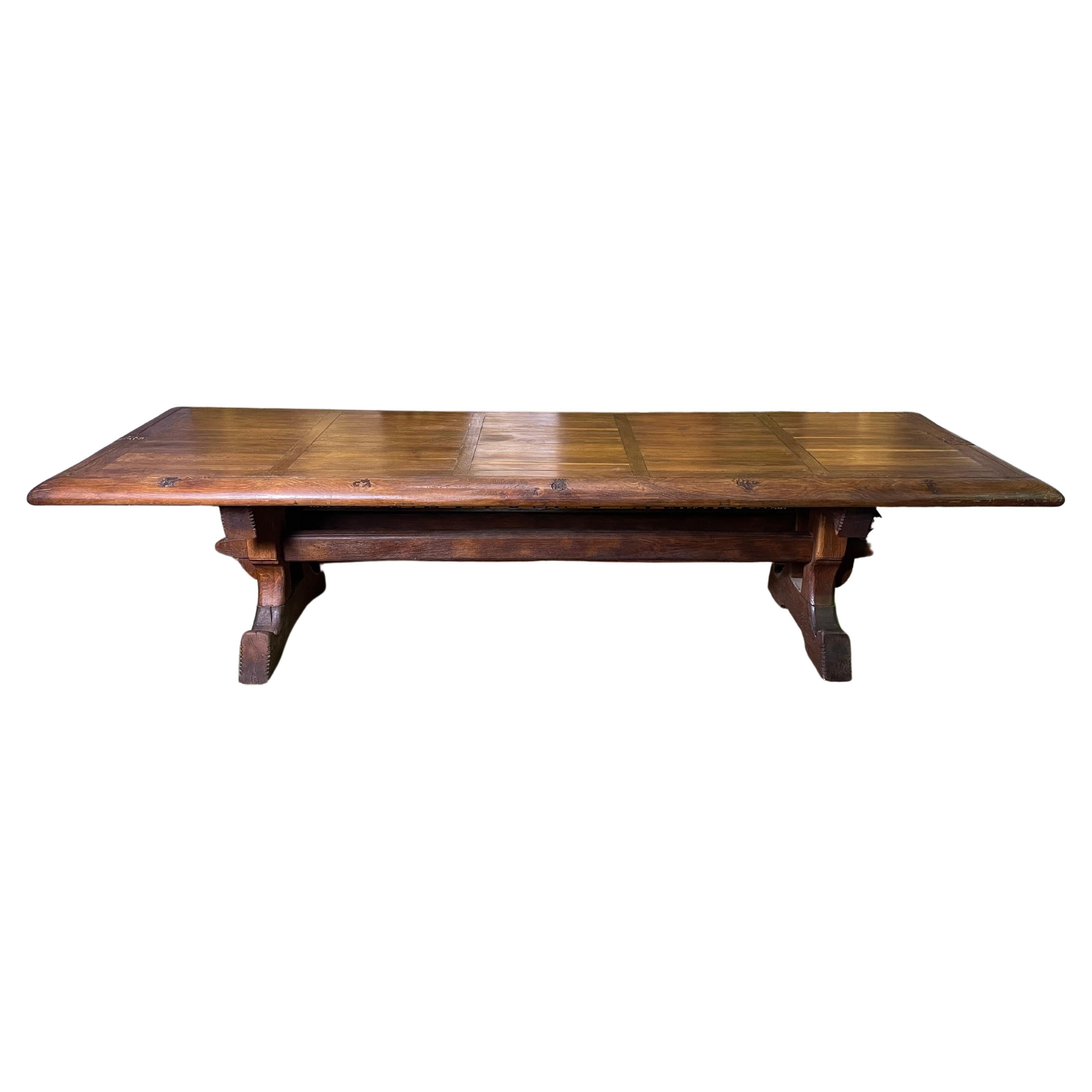 Table De Ferme Monastère En Chêne Massif For Sale at 1stDibs