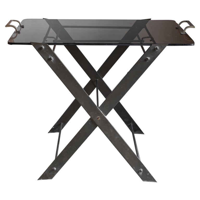 Table in Bronze and Glass with Tray, 1930, German, Art Deco For Sale at ...