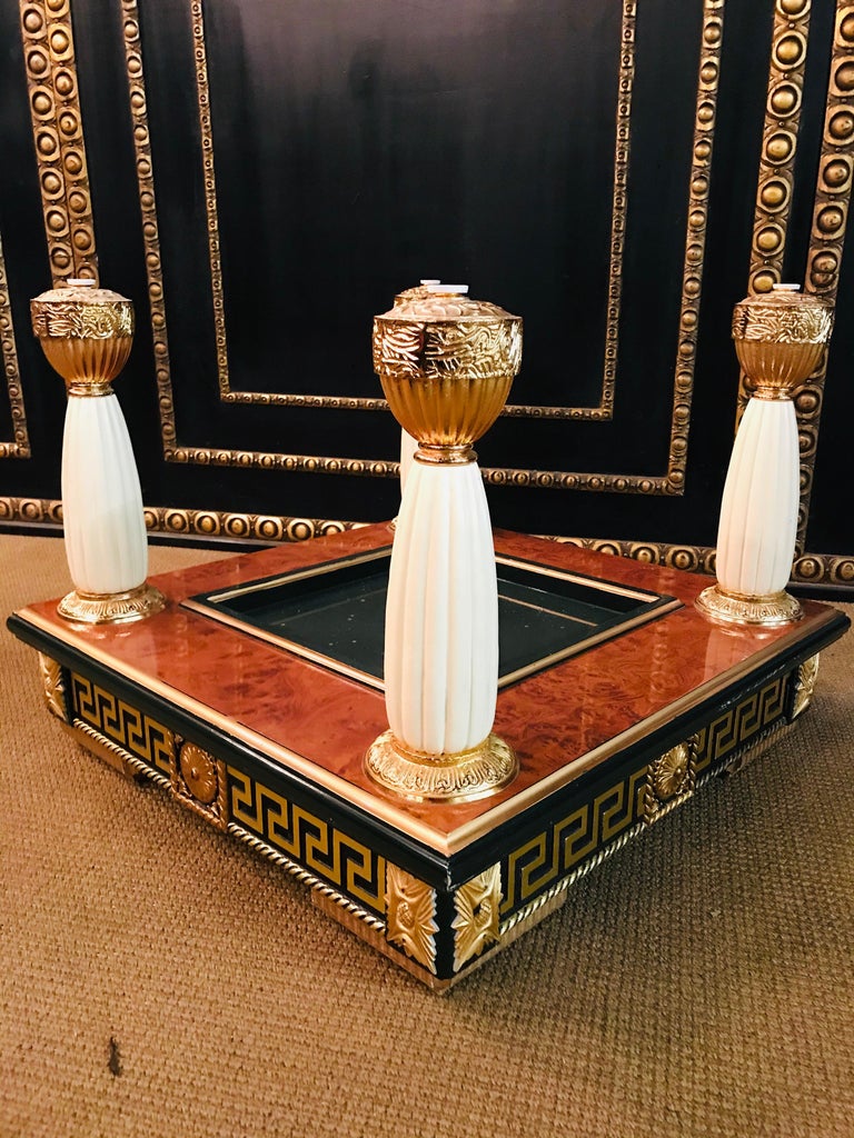 Table in the Versace Style with 4 Columns Frame in Maple Root Veneer ...