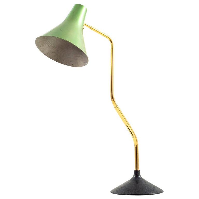 Table Lamp Austrian Mid-Century Design Franz Hagenauer Brass Aluminium ...