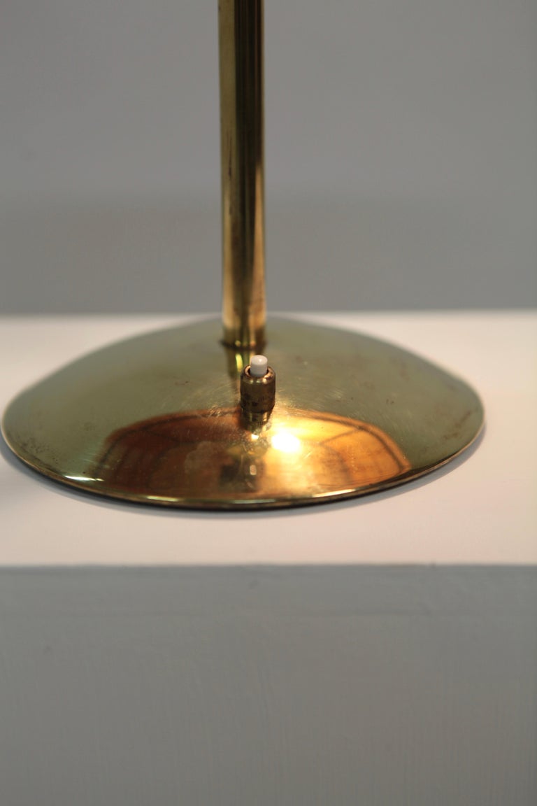 Table Lamp, Brass and Shade Made of Splints, Lasipaino Oy, Finland ...