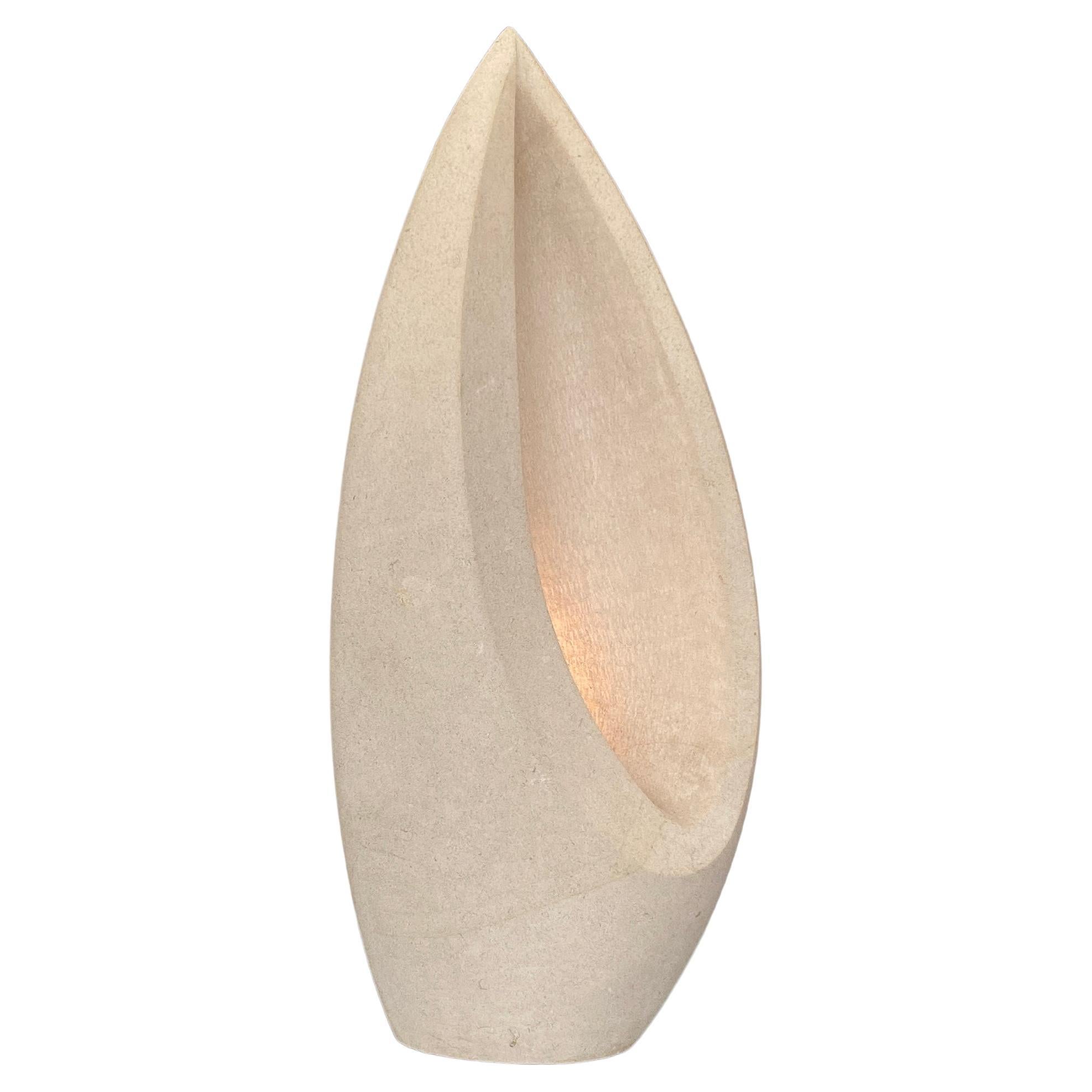 Contemporary Monument Table Lamp Circle V2 in Stone, Steel and Glass ...