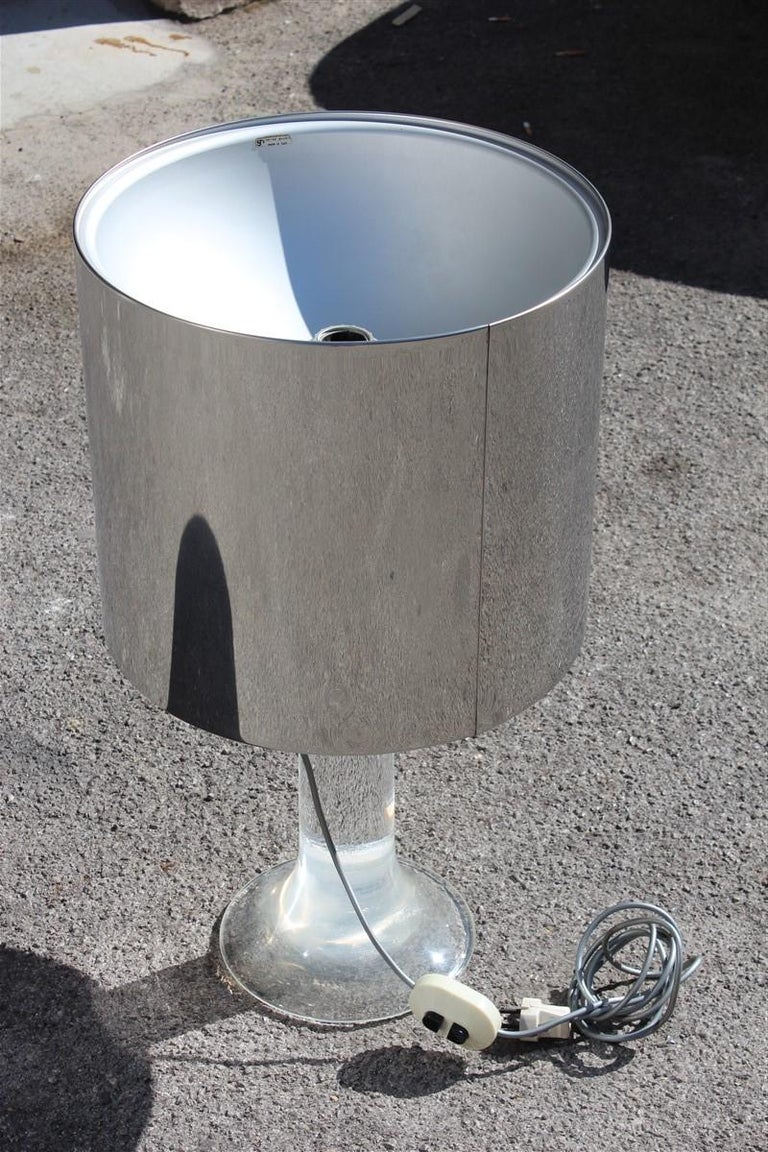 Table Lamp Harvey Guzzini Italian Design Lucite Steel Silver For Sale ...