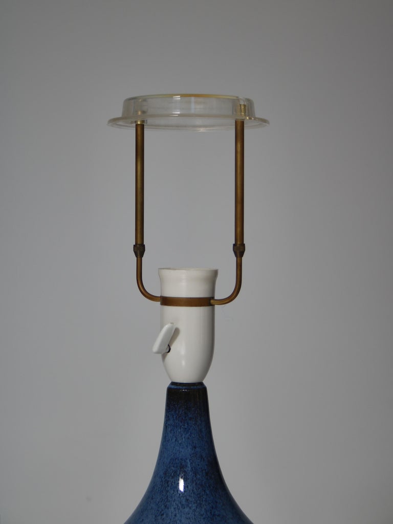 Blue Ceramic Table Lamp by Herluf Gottschalk-Olsen Stogo, Denmark ...