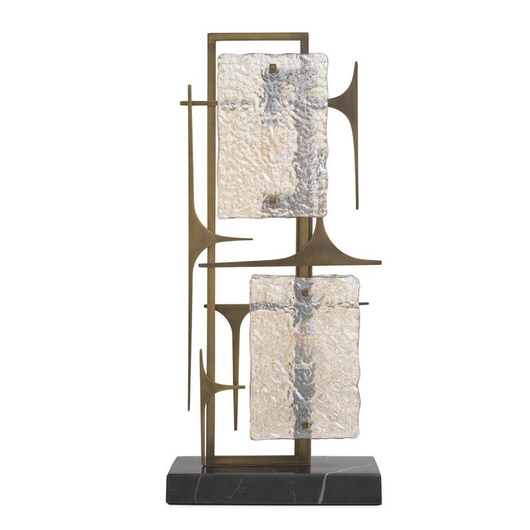 Table Lamp in brass and glass For Sale at 1stDibs