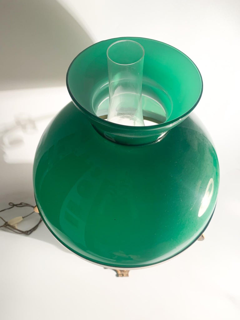 Table Lamp in Hand Painted Sevres Porcelain and Glass Lampshade from ...