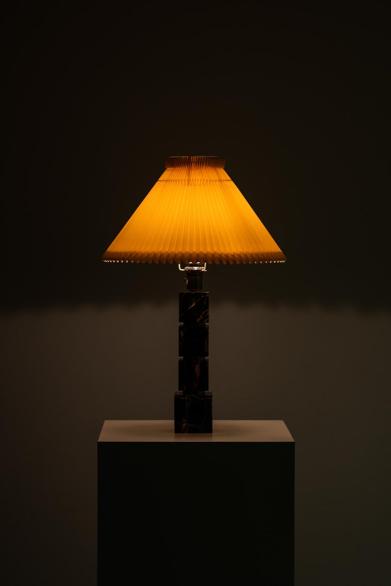 Table Lamp in Marble and Brass Produced by AB Stilarmatur in Sweden For ...