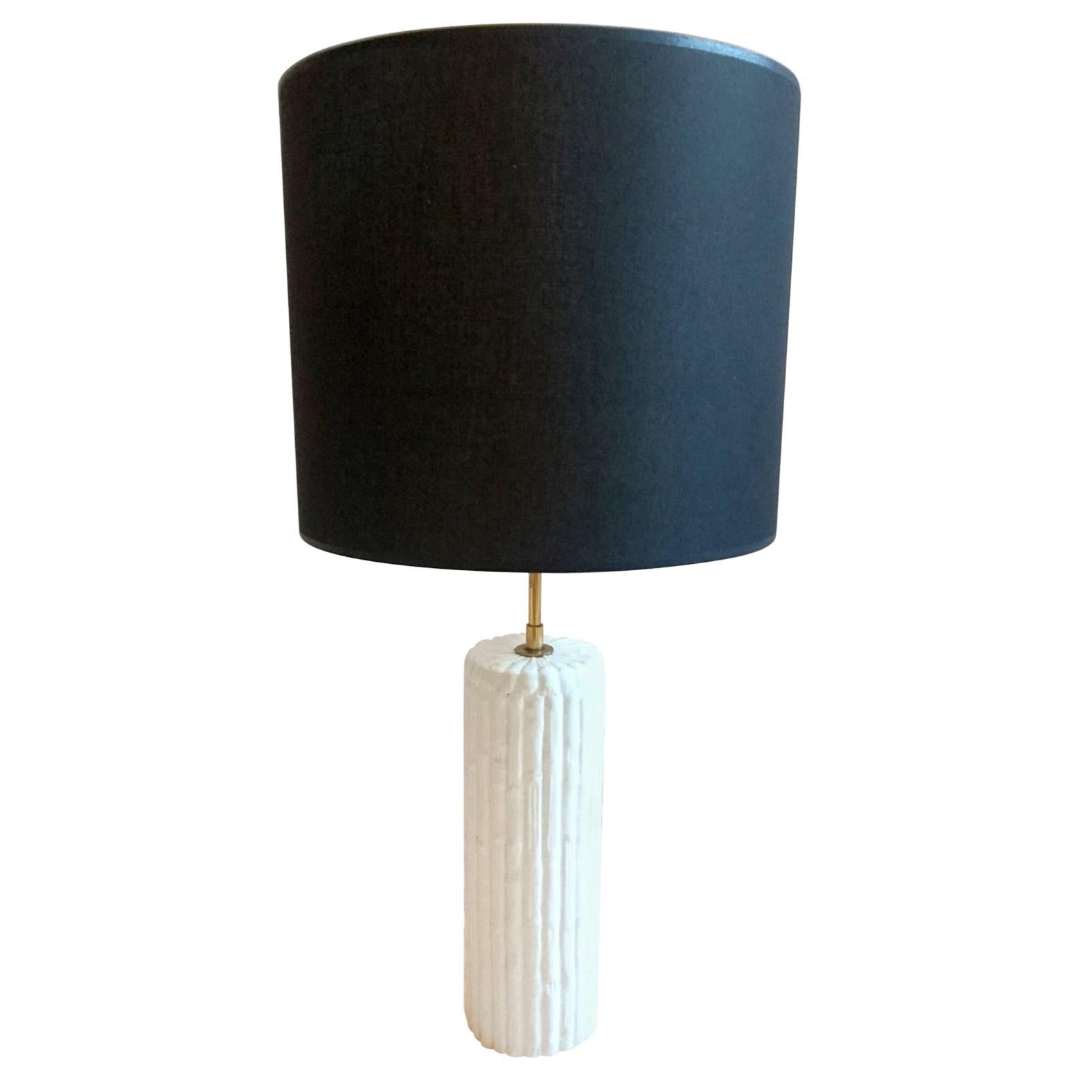 Table Lamp in White Porcelain with Bamboo Pattern Made in Italy at 1stdibs