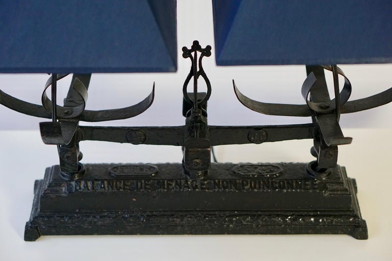 Table Lamp Made of an old Wrought Iron Scale, Balance For Sale at 1stDibs