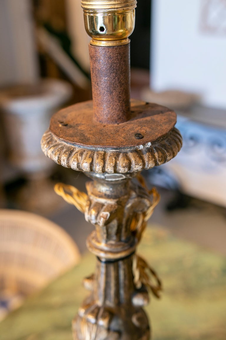Table Lamp Made with Hand Carved-Wooden Axe Holder For Sale at 1stDibs