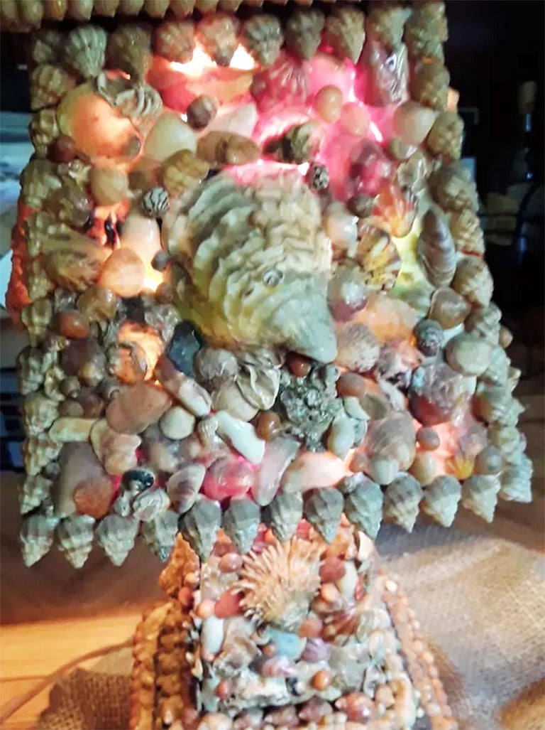 Shell Table Lamp Handmade With Natural Shells, Spain Early 20th Century ...