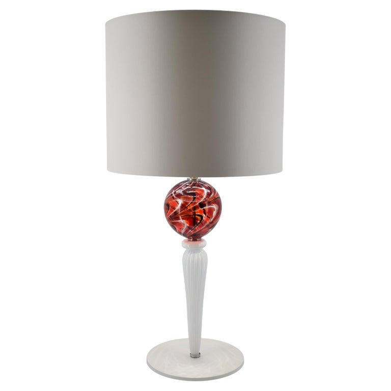 Table Lamp Murano Glass, Murano Red For Sale at 1stDibs