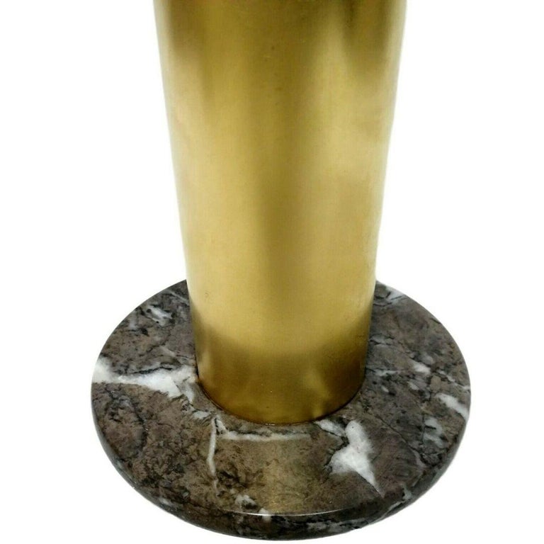Table Lamp with a Phallic Shape in Brass and Mondragone Marble, 1970s ...