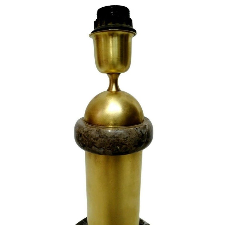 Table Lamp with a Phallic Shape in Brass and Mondragone Marble, 1970s ...