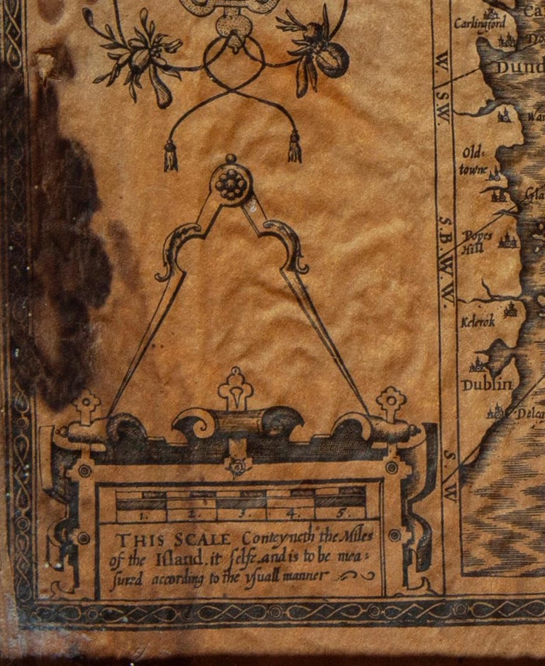 Table Low Sofa Vintage 1950s Map Isle of Man John Speed 1610 Thomas ...