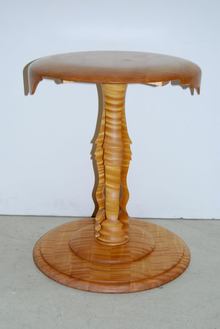 "Table Melt" Hand Carved Side Table by Peter Exton, 1996 For Sale at ...